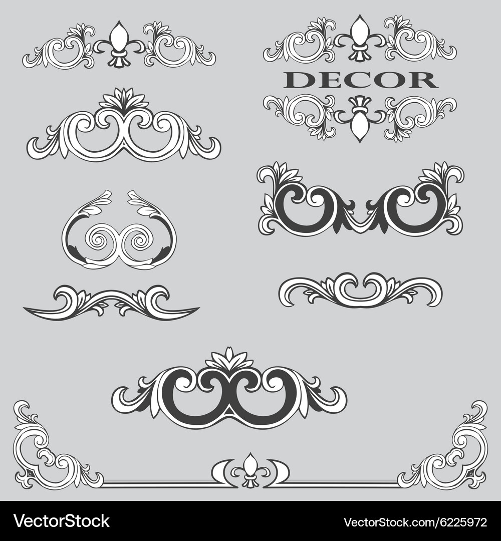 Beautiful Floral Ornament Elements Royalty Free Vector Image
