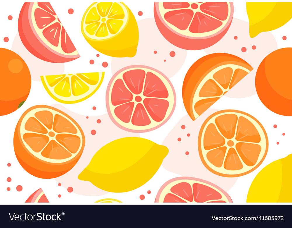 Citrus seamless pattern Royalty Free Vector Image