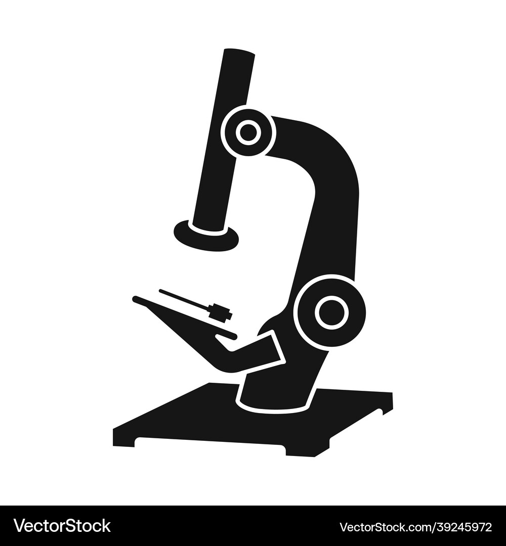 Design of microscope and lab symbol Royalty Free Vector