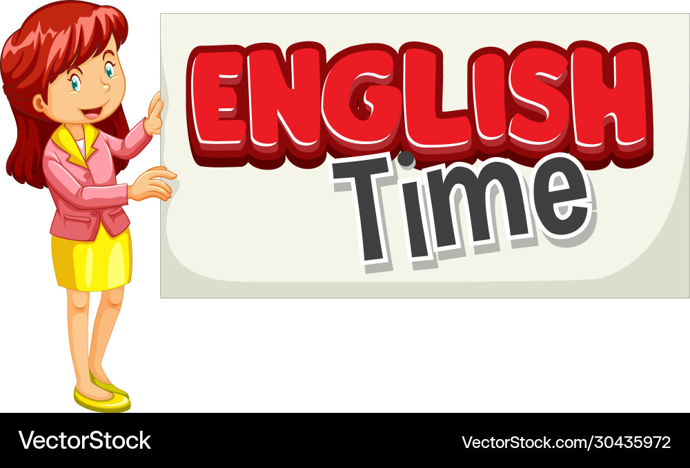 Font design for word english time Royalty Free Vector Image
