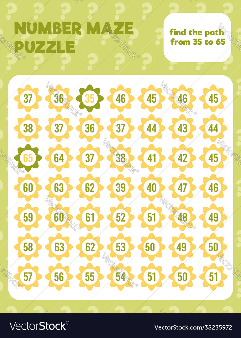 Number maze Royalty Free Vector Image - VectorStock