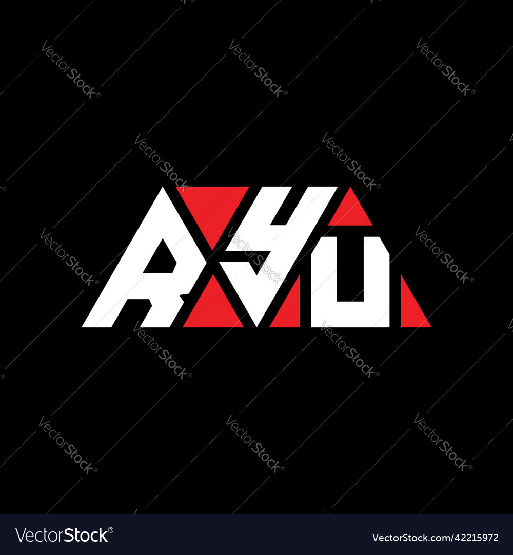 RYU Triangle Logo - Monogram Royalty Free Vector Image