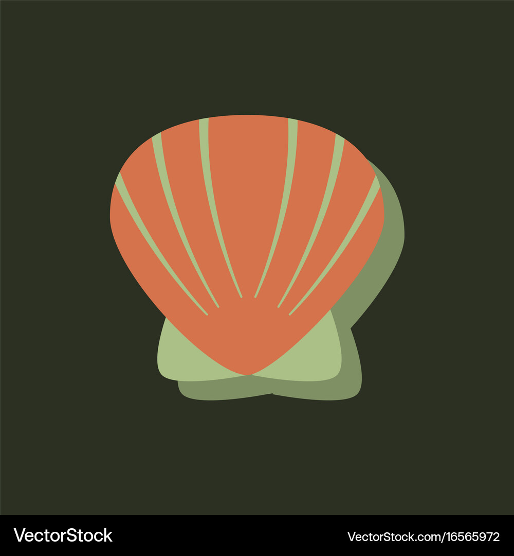 Scallop sea shell sketch style realistic Vector Image