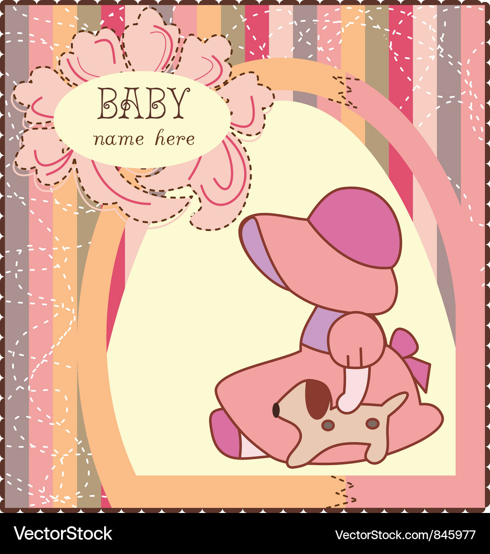 Baby girl invitation card Royalty Free Vector Image