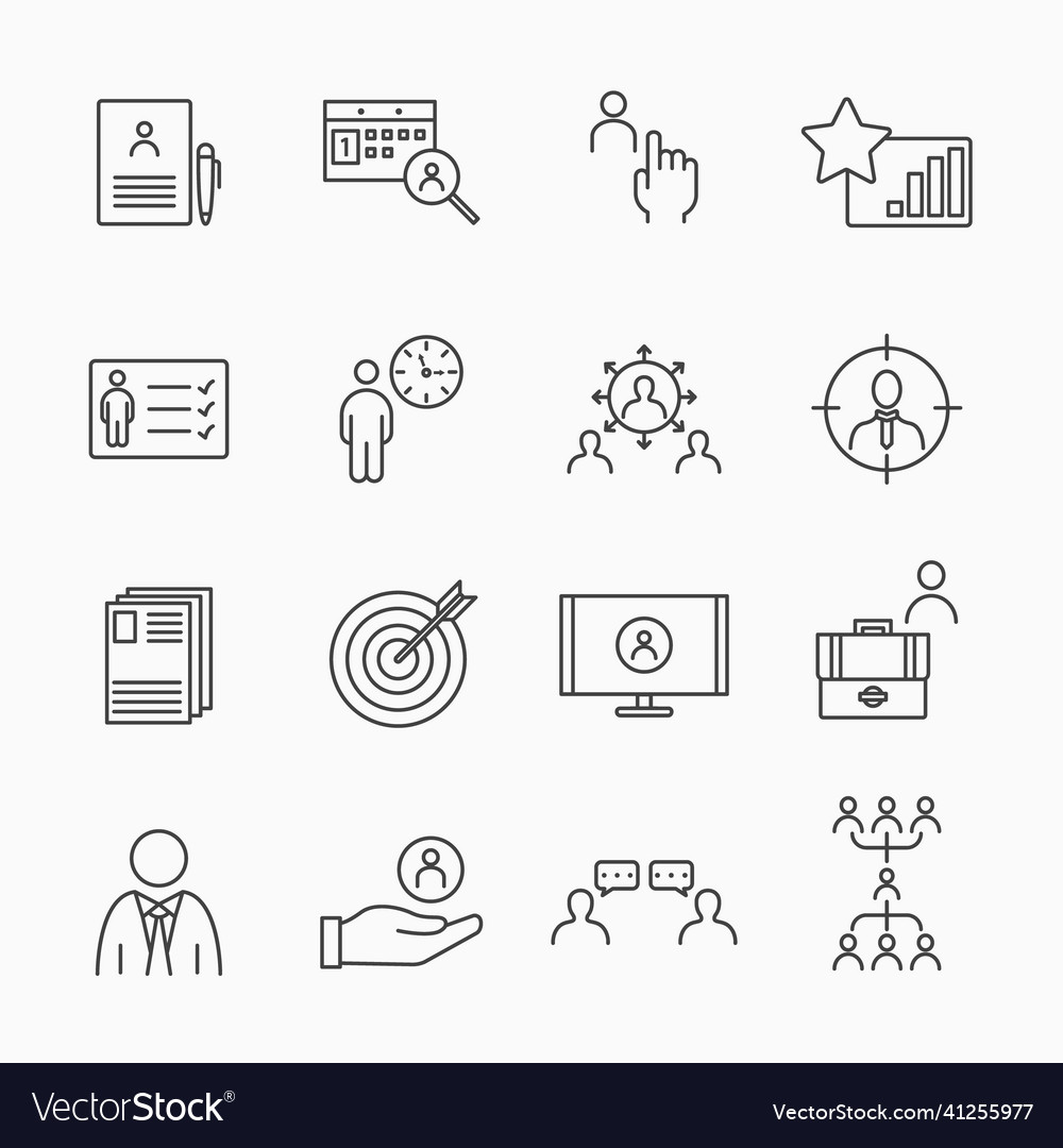 Business Headhunting Line Icon Job Professional Vector Image