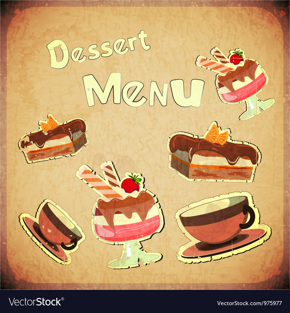 Dessert menu Royalty Free Vector Image - VectorStock