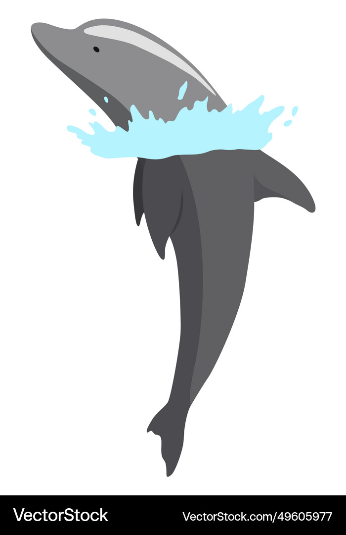Dolphin jumping out of water animation element Vector Image