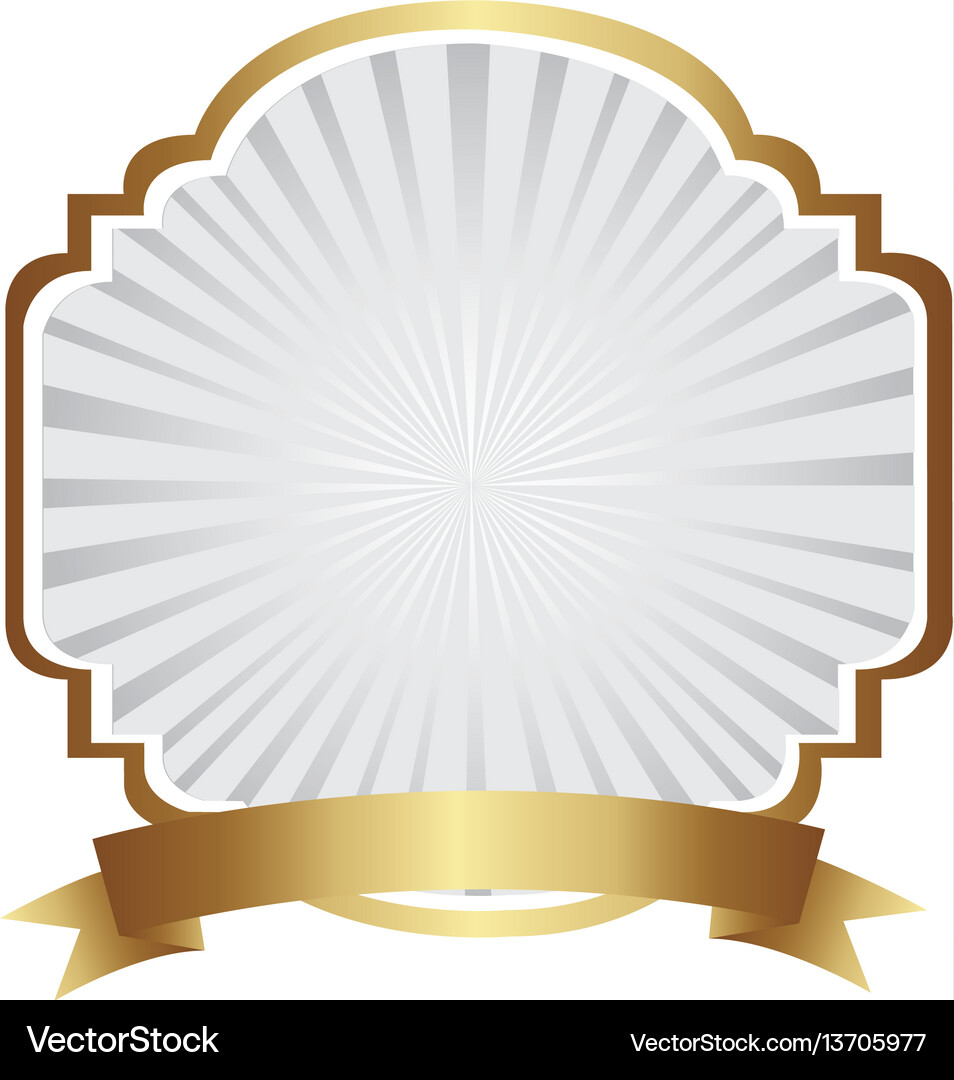 Emblem border ornamental with ribbon Royalty Free Vector