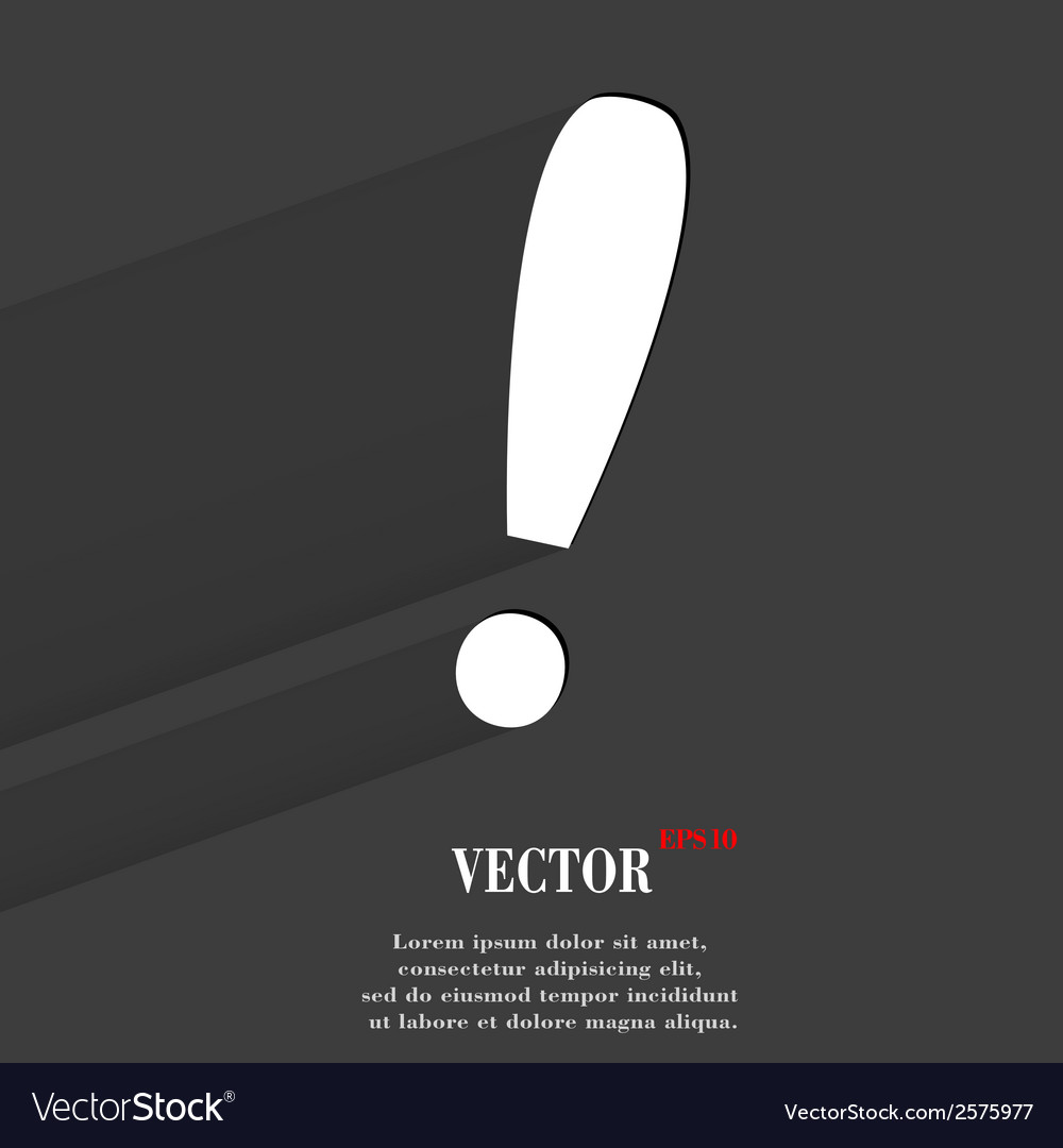 Exclamation point flat modern web button Vector Image