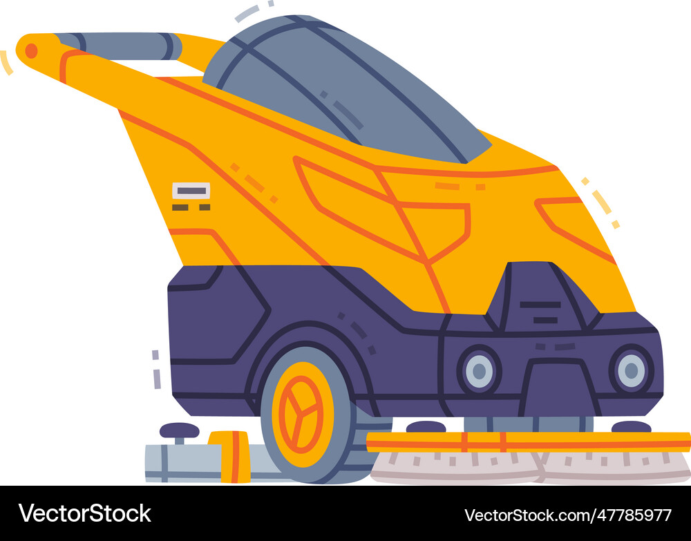 Floor scrubbing machine as cleaning equipment and Vector Image