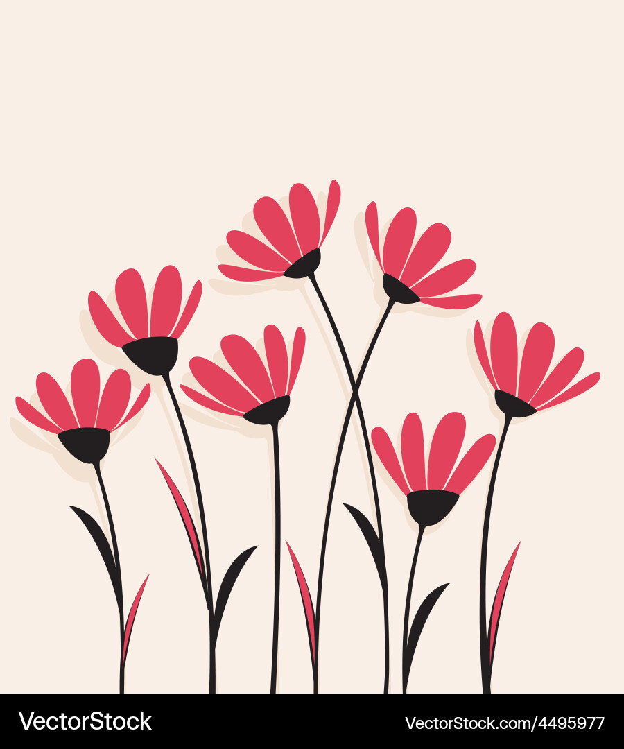 Flowers with pink petals on a bright background Vector Image