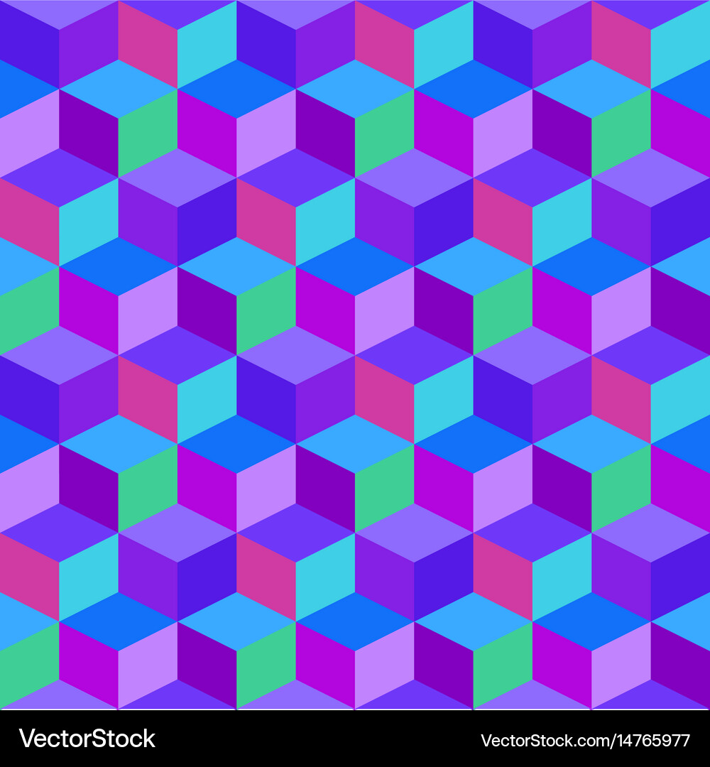 Geometric colorful cube background purple and blue