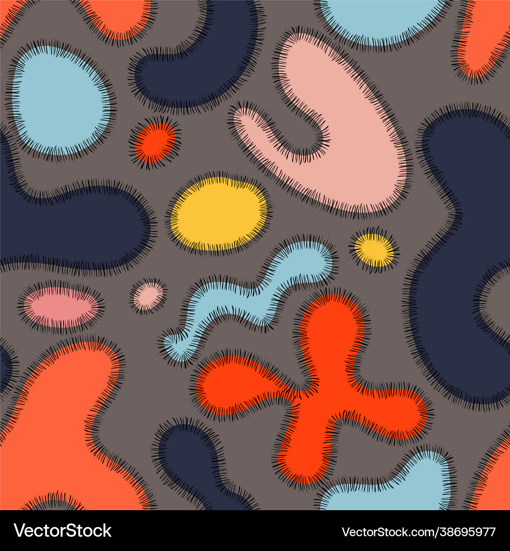 Hand drawn various colorful organic shapes Vector Image