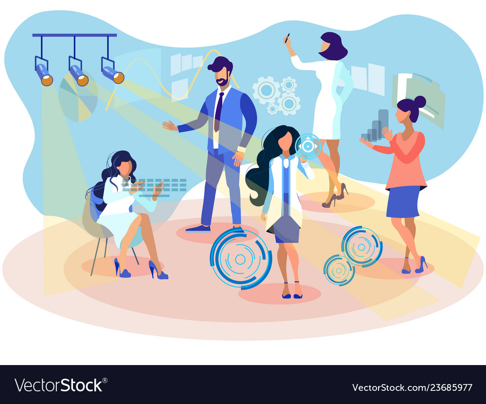 High it technology at workplace futuristic career Vector Image