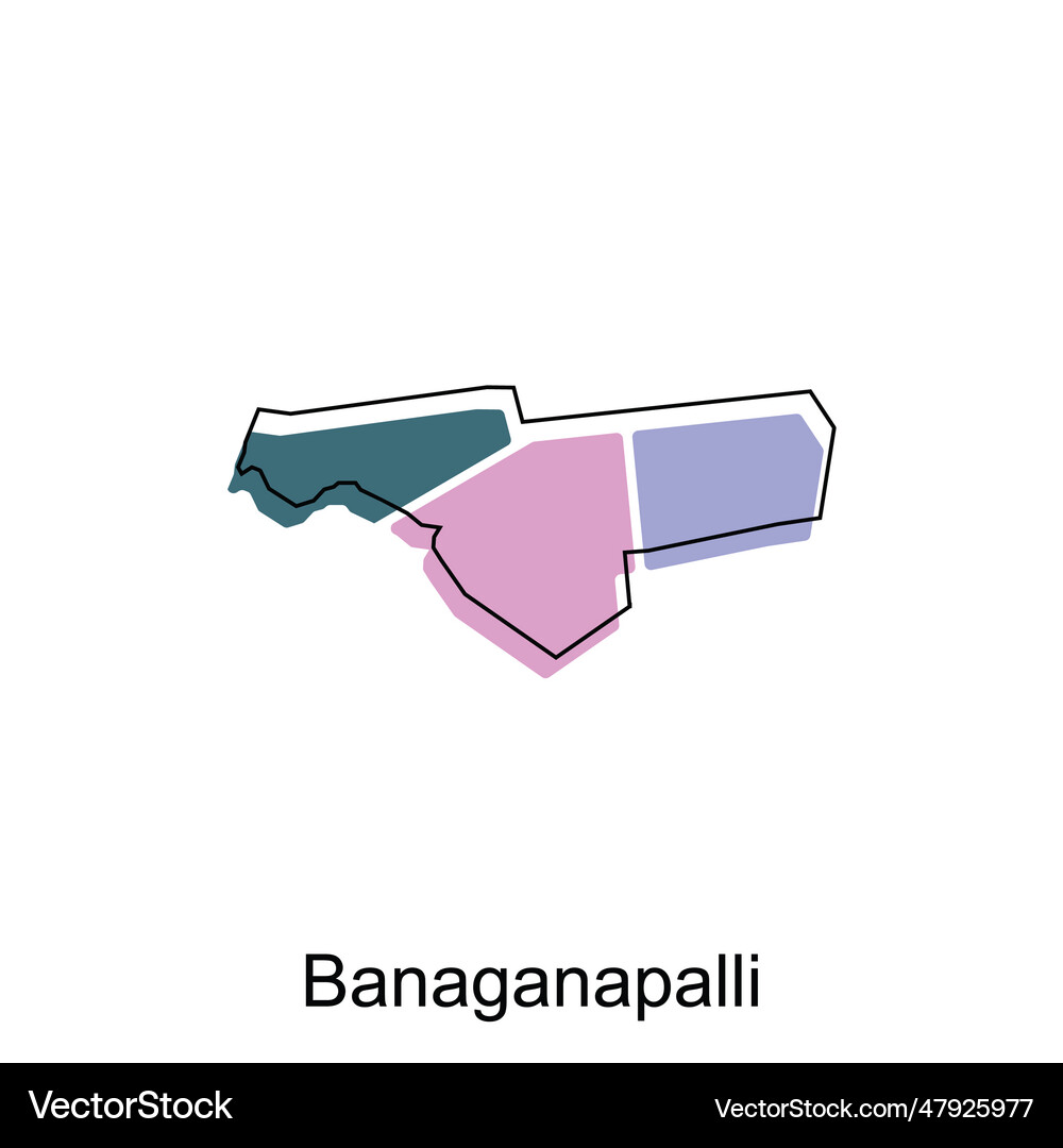 Map of banaganapalli modern geometric Royalty Free Vector
