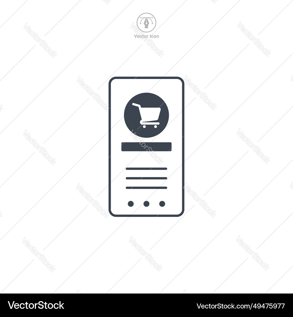 Mobile phone with shopping app icon symbol Vector Image