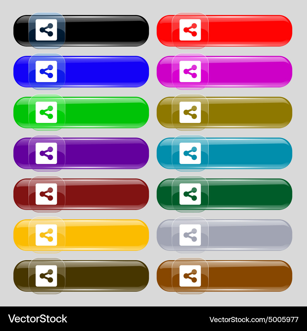 Share icon sign big set 16 colorful modern Vector Image