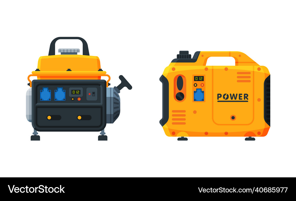 Types of industrial electrical power generator Vector Image