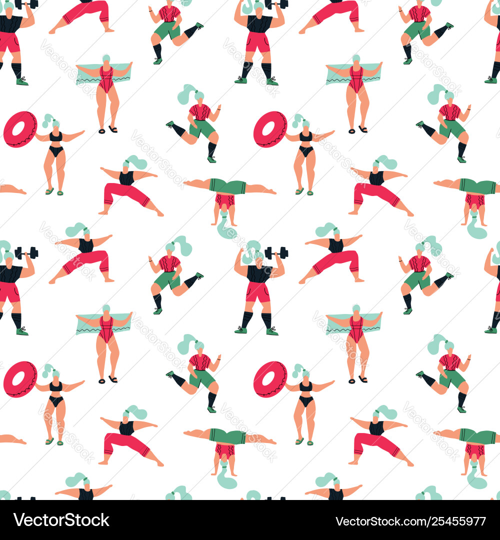 Women feminist seamless pattern girls doing Vector Image