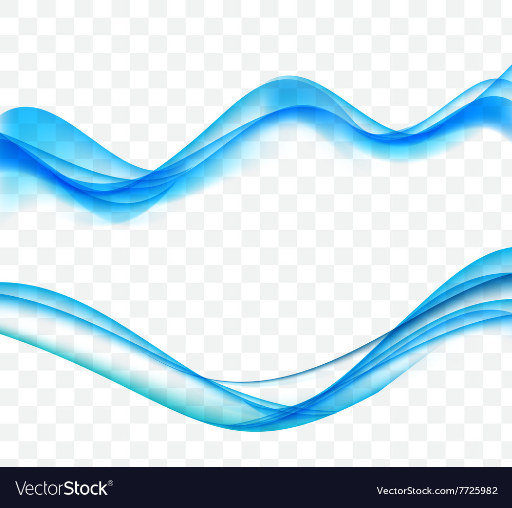 Abstract colored wave set on transparent Vector Image