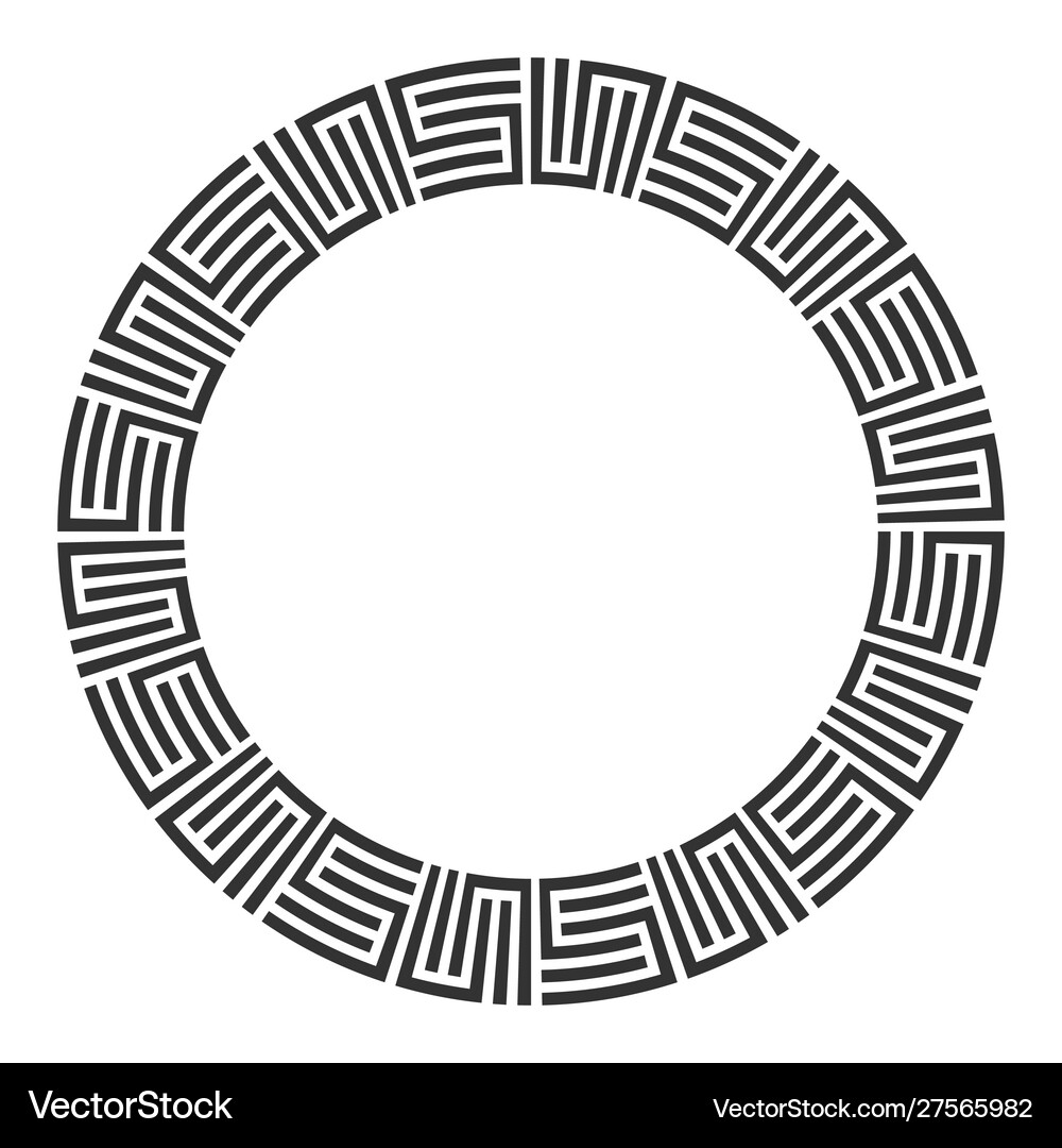 Abstract round meander circular geometric Vector Image