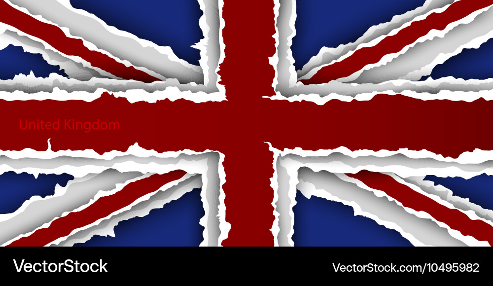 Design flag united kingdom from torn papers Vector Image