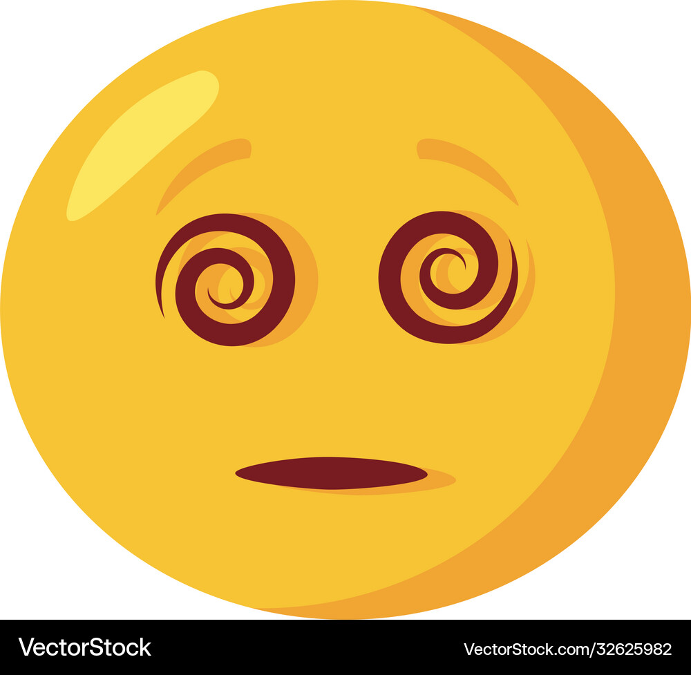 Disorientated emoji face classic flat style icon Vector Image
