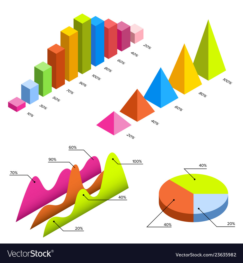 Flat 3d isometric infographic for your business Vector Image