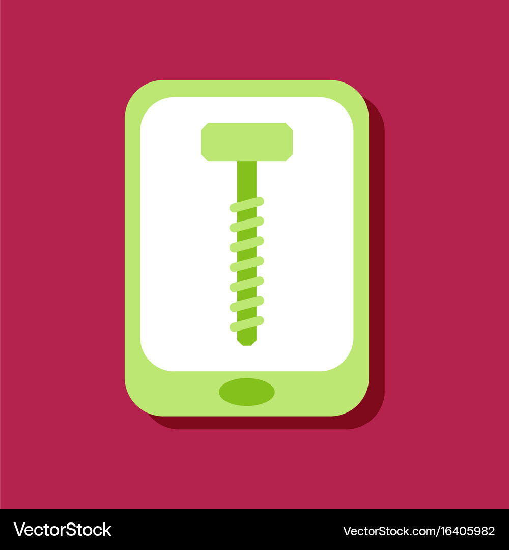Flat icon design collection screw sign in sticker Vector Image