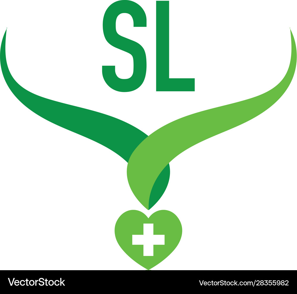 Initial letter sl creative health green logo Vector Image