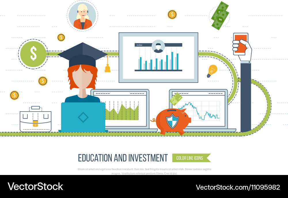 Investment in education business development Vector Image