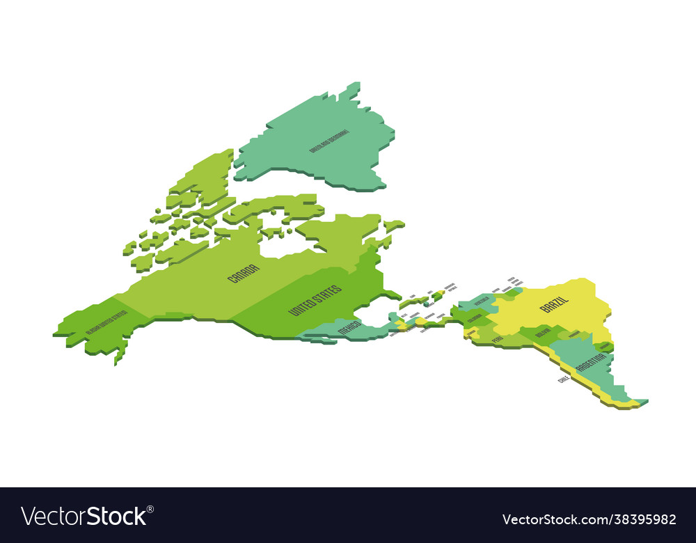 Isometric political map americas Royalty Free Vector Image Isometric political map americas Royalty Free Vector Image