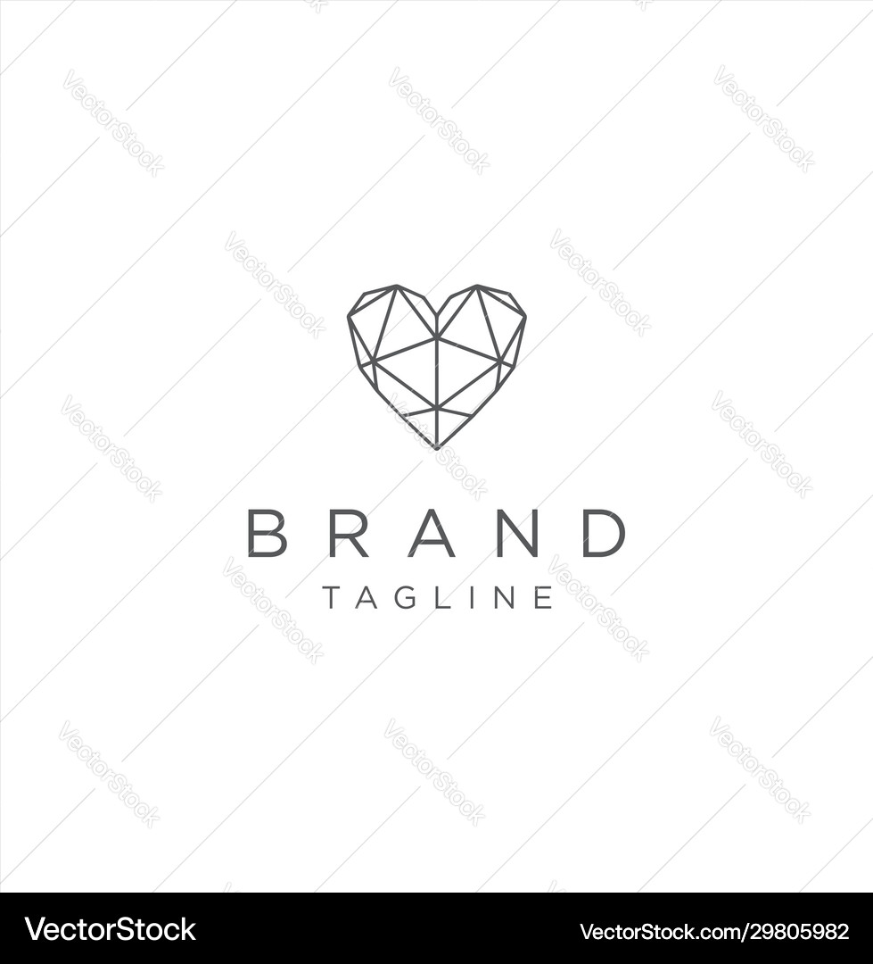 Monogram heart love logo line design abstract Vector Image