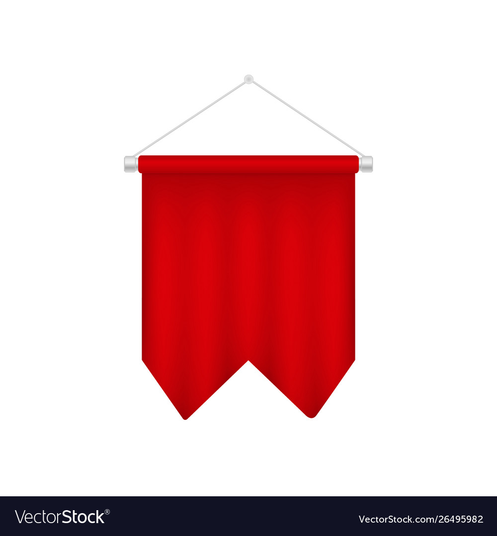 Red soccer pennant template realistic football 3d Vector Image