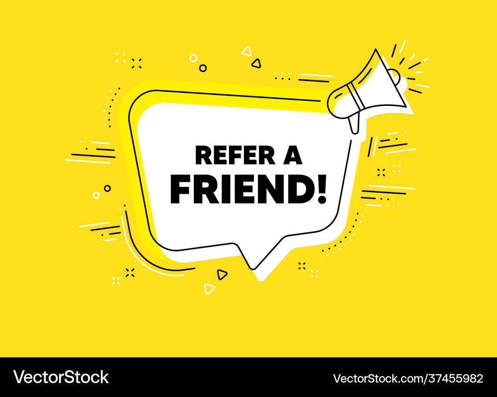 Refer a friend symbol referral program sign Vector Image