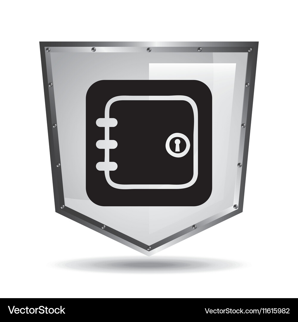 Symbol box safety shield steel icon Royalty Free Vector