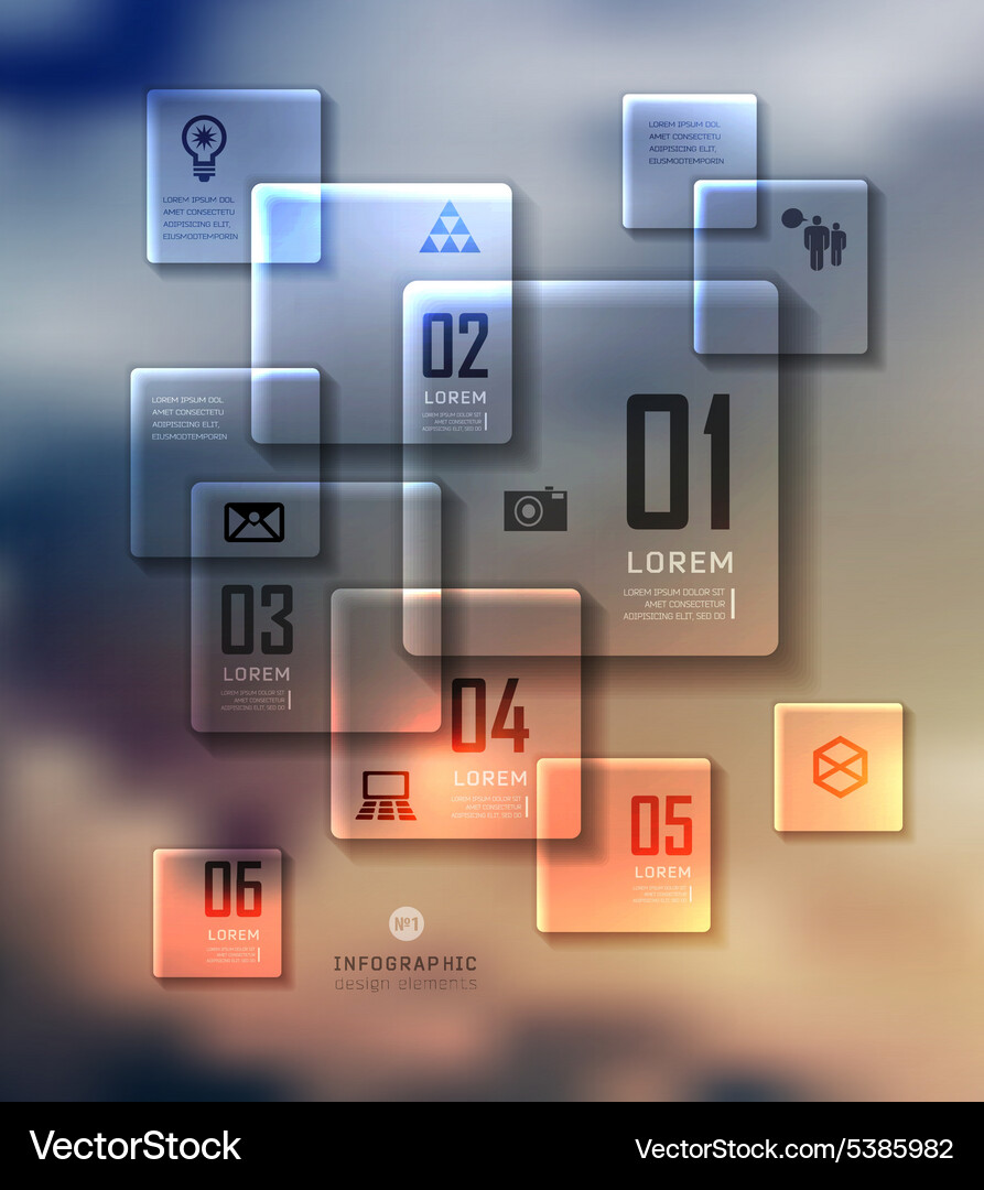Transparent business infographics shadows options Vector Image
