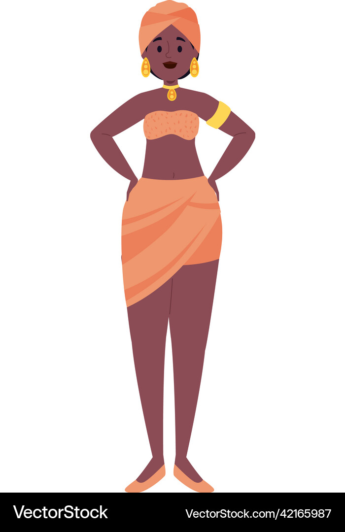 African woman standing Royalty Free Vector Image
