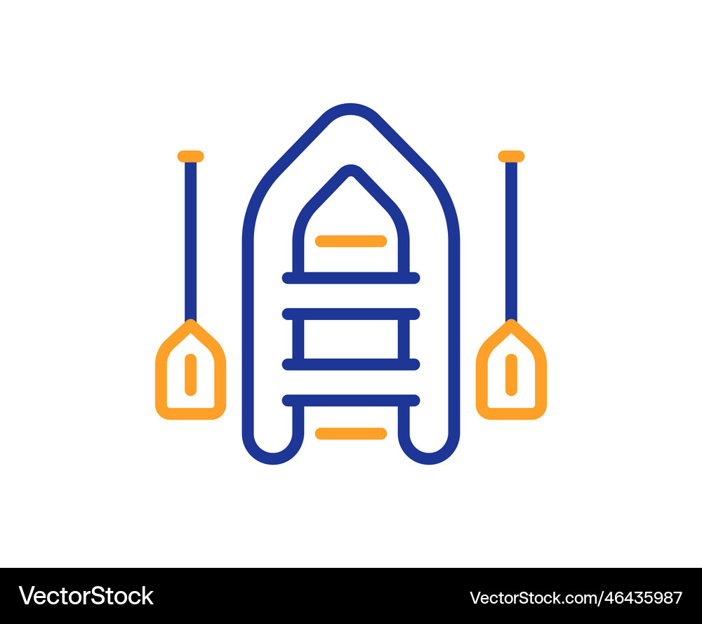 Boat line icon inflatable vessel sign Royalty Free Vector