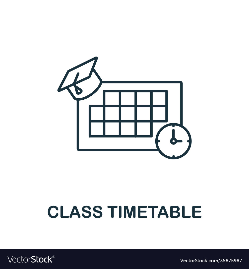 Class timetable icon from education collection Vector Image