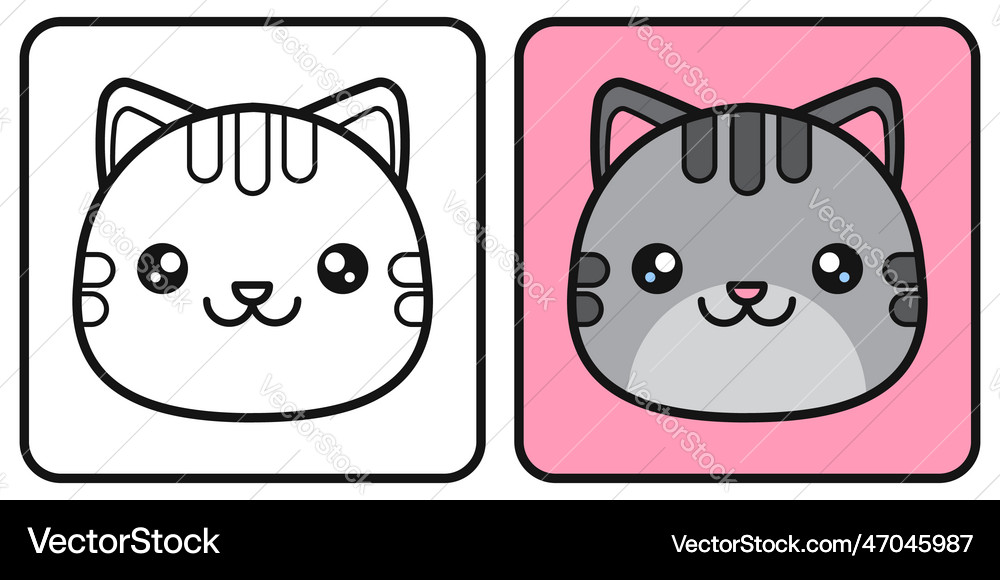 Coloring book for children page smiling Royalty Free Vector