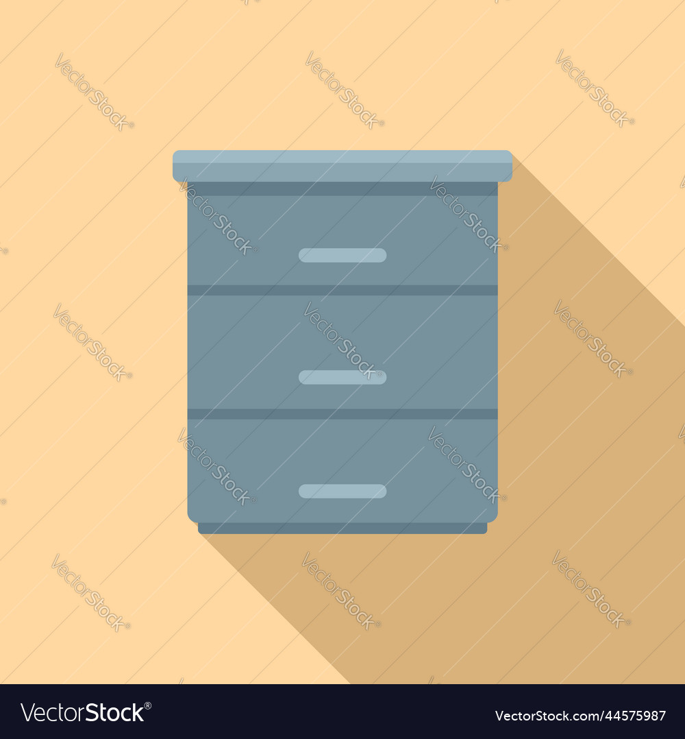 Drawer icon flat interior design Royalty Free Vector Image