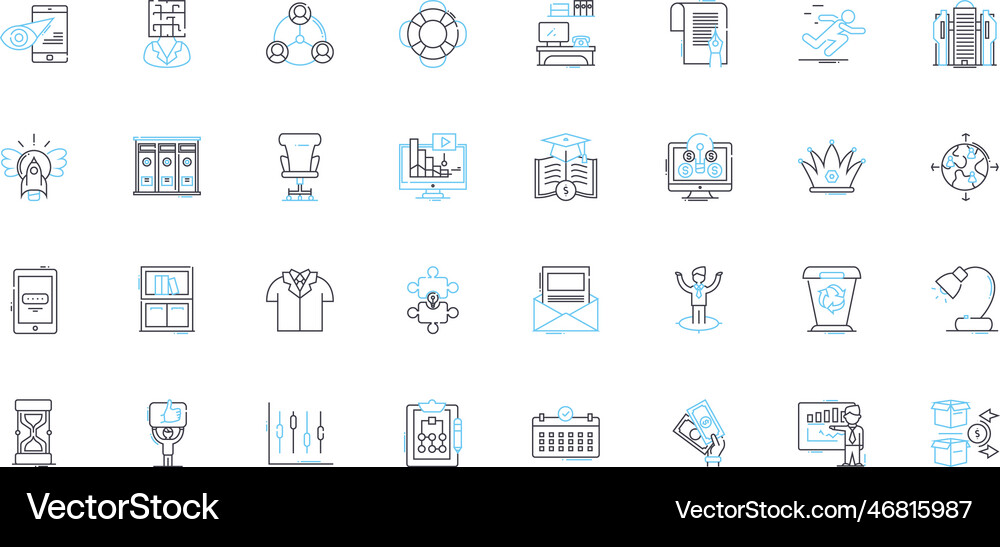 Investment approach linear icons set Royalty Free Vector