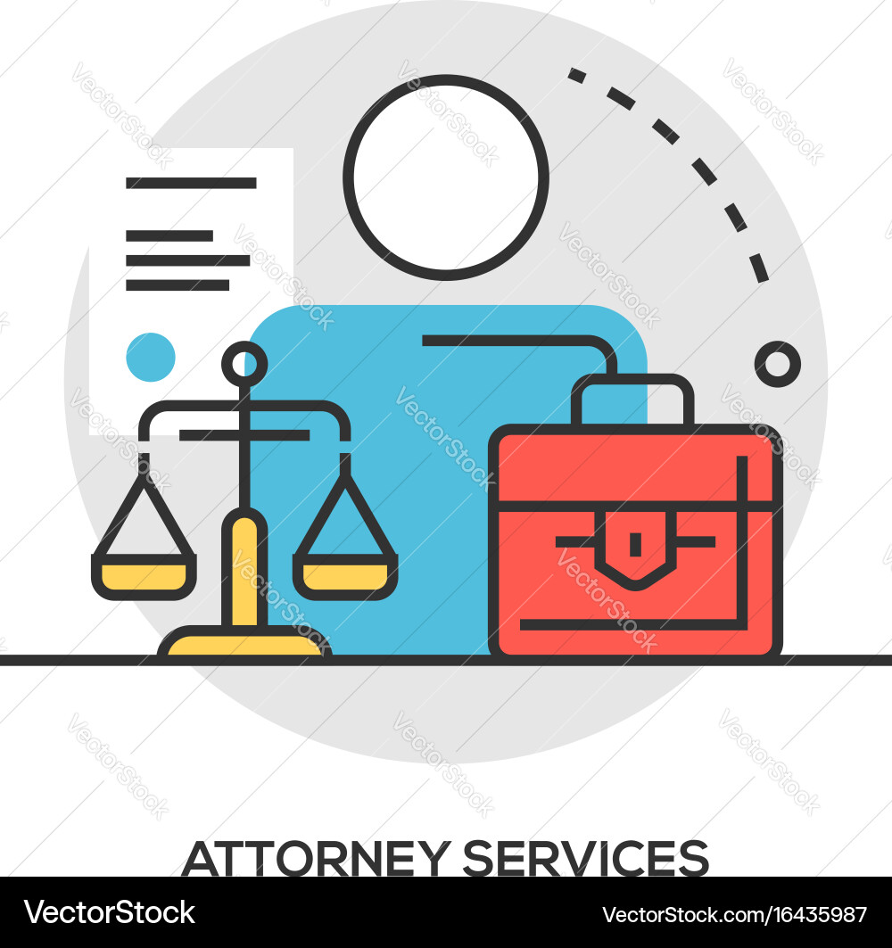 Lawyer concept modern line style Royalty Free Vector Image