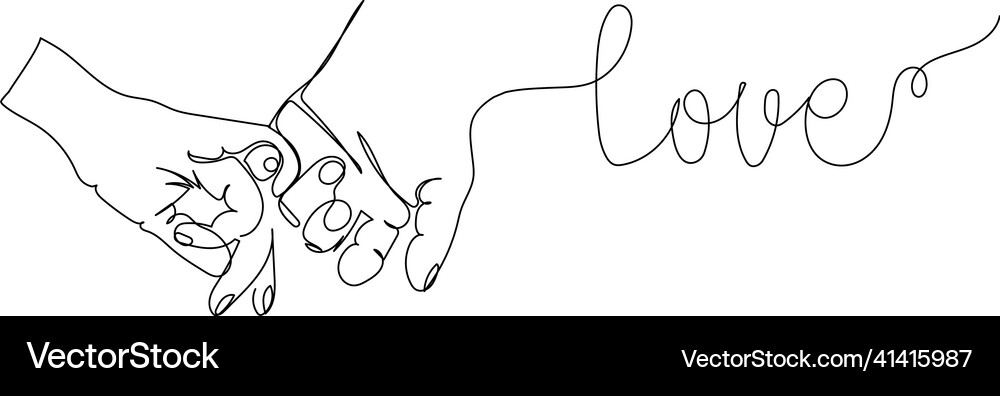 Love one line art continuous line drawing Vector Image