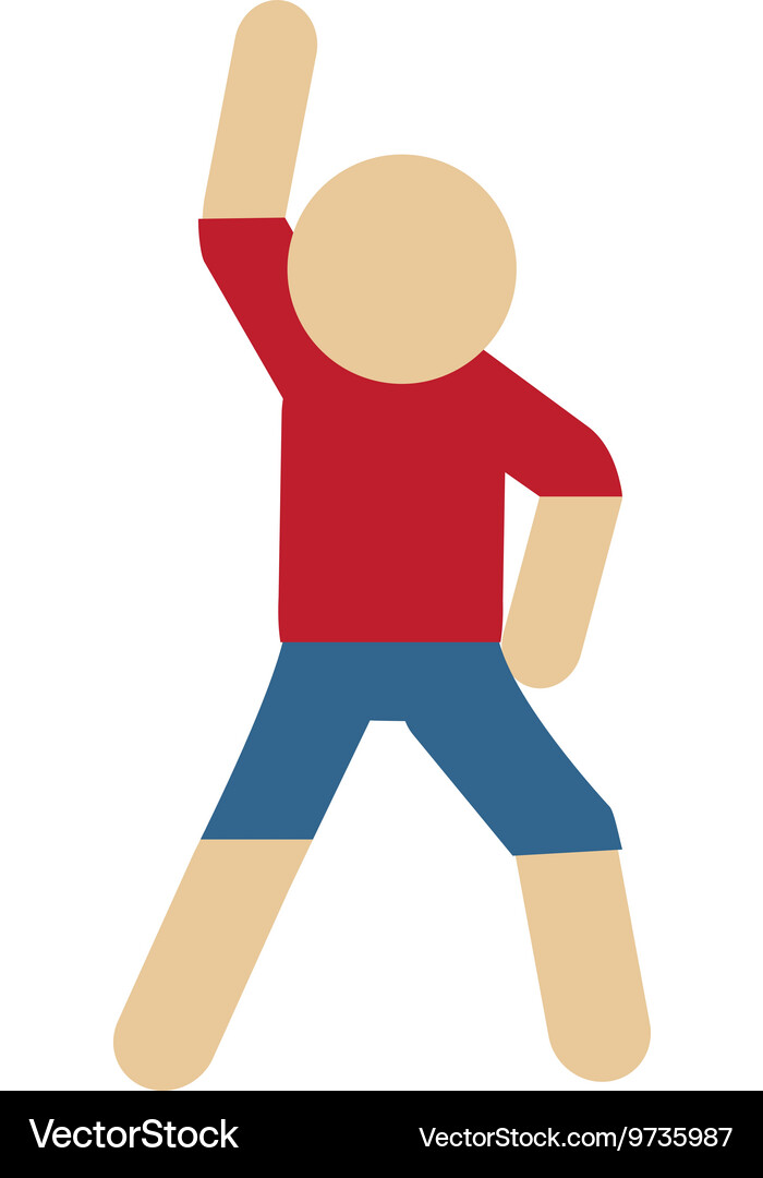 Person stretching pictograph icon Royalty Free Vector Image