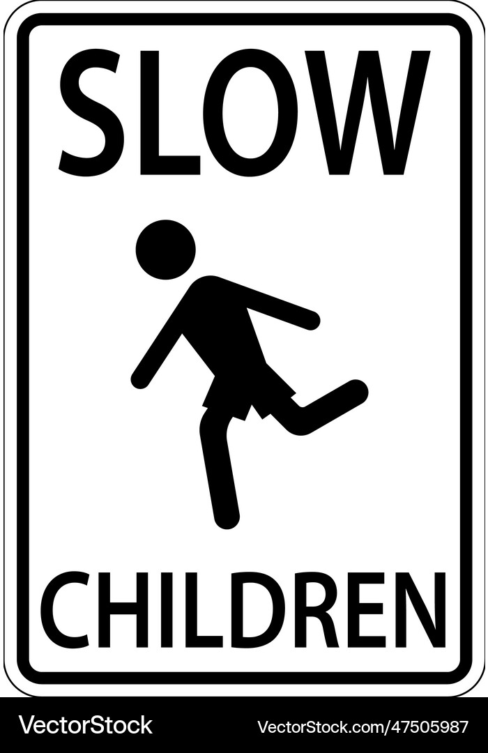 Slow children sign on white background Royalty Free Vector