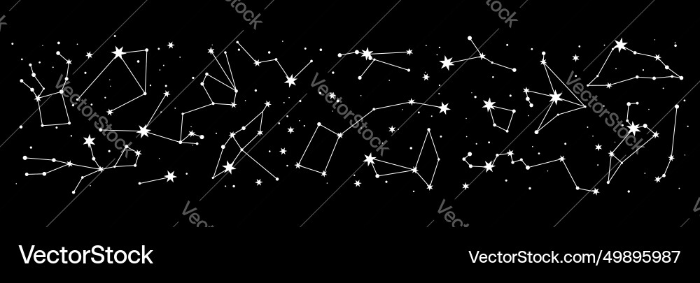 Star constellation mystic astrology night sky map Vector Image