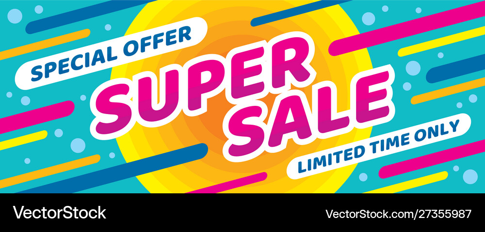 Super sale discount - layout concept illust Vector Image