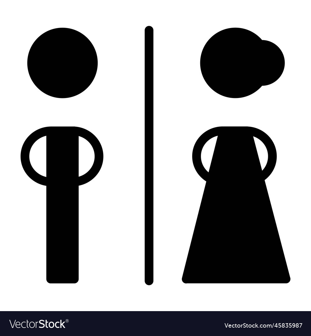 Toilet Sign With Man And Woman Restroom Symbol Vector Image